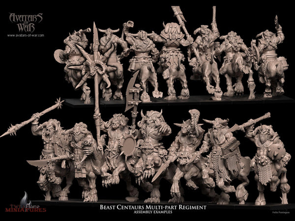 Beast Centaurs Multi‑Part Regiment + Command Group – Twin Flame Miniatures