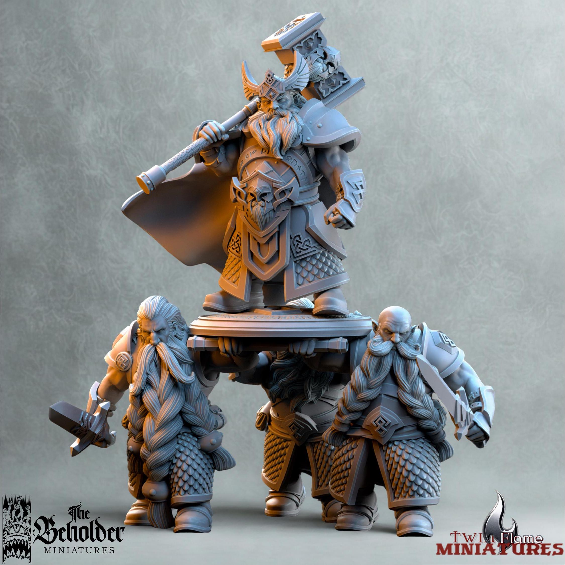 𝐓𝐡𝐫𝐨𝐧𝐠𝐫𝐢𝐦 King of the Mountain Heart | Dwarf King with Shield Bearers ...