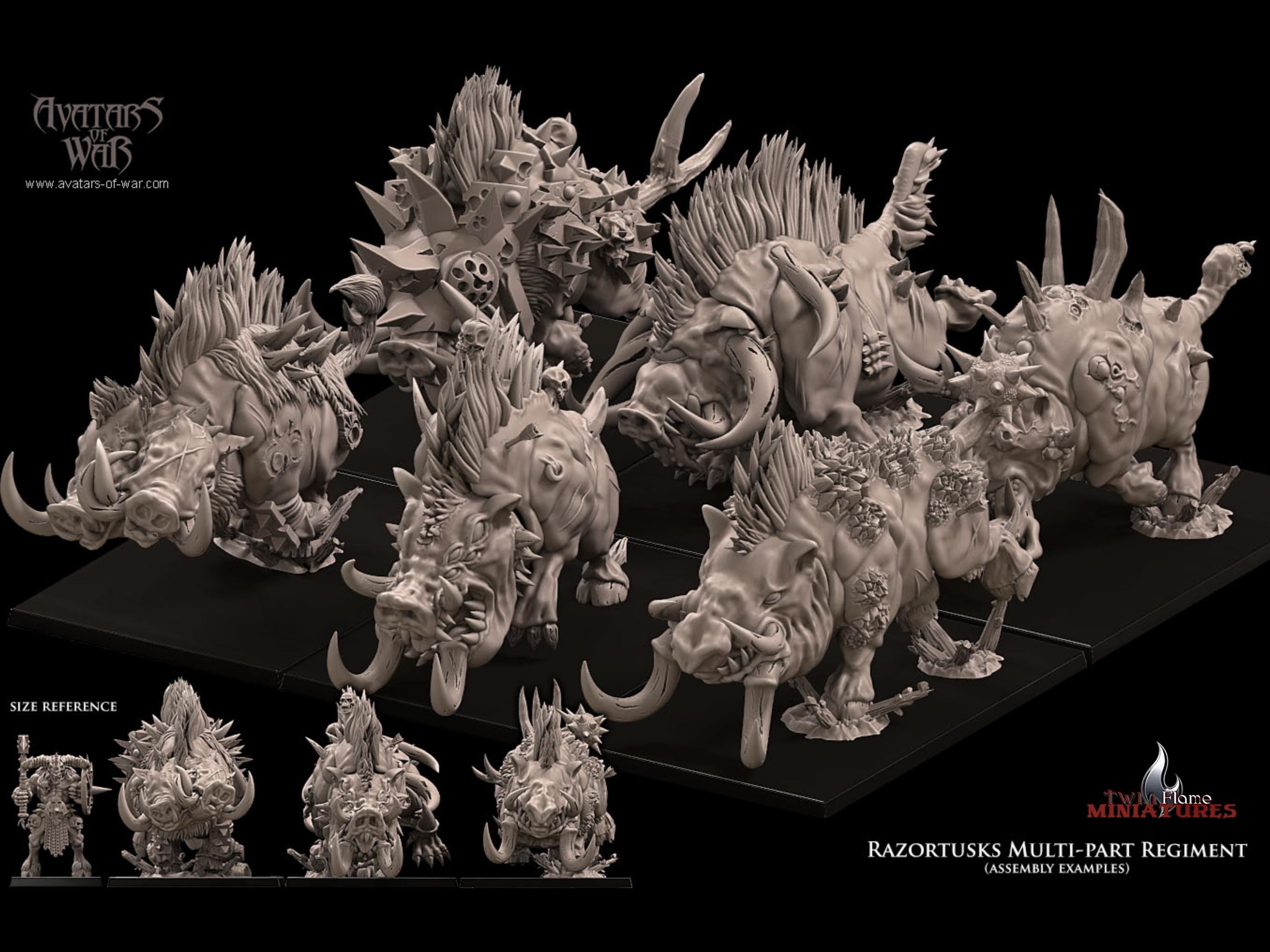 Razortusks Multi-Part Regiment | Mutated Chaos Boar Monsters – Twin ...