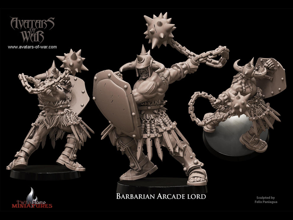 Barbarian Arcade Lord | Tribal Warlord/Champion – Twin Flame Miniatures
