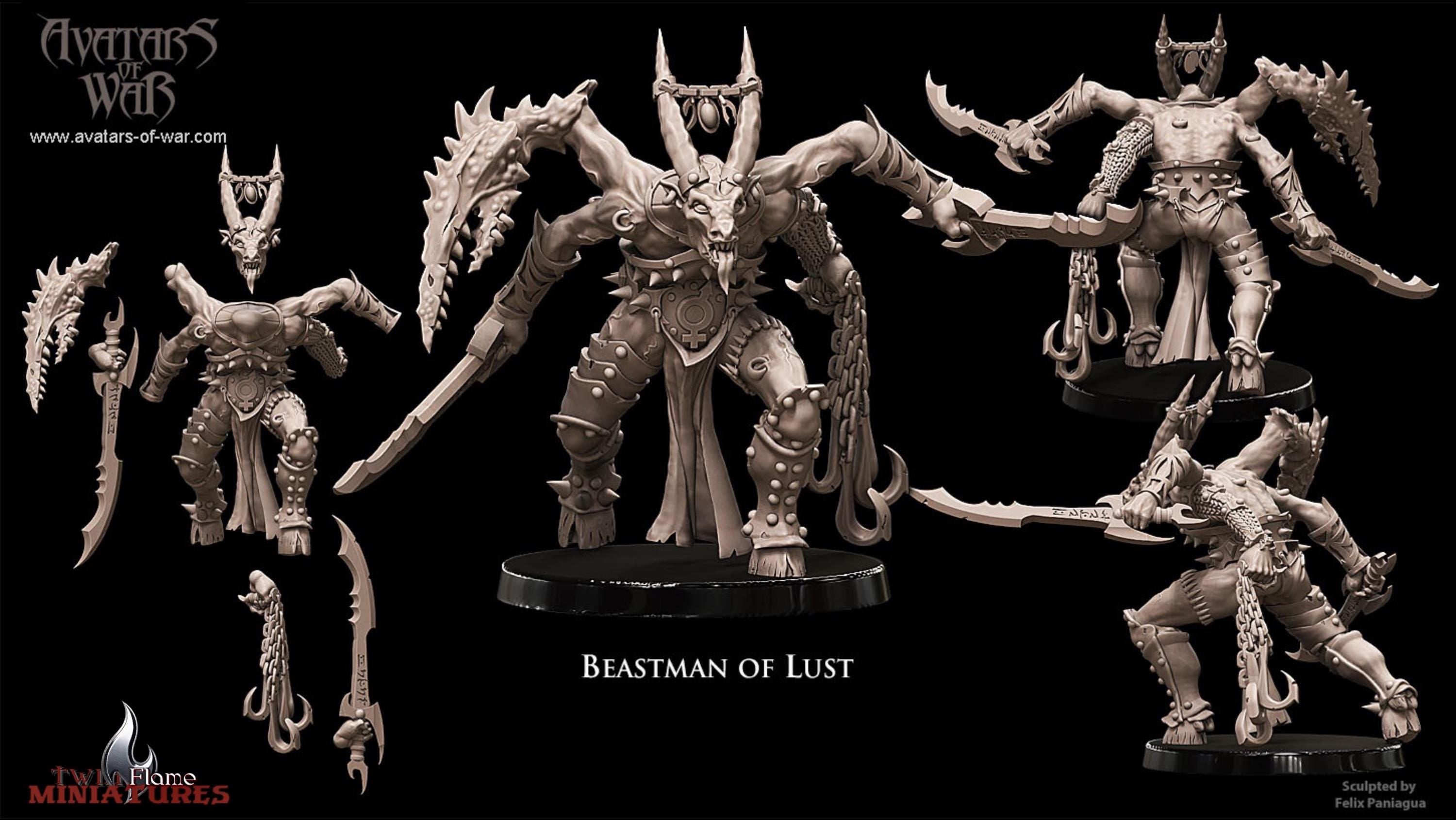 Beastman of Lust Champion | Goat-Headed Chaos Beastman Warrior – Twin ...