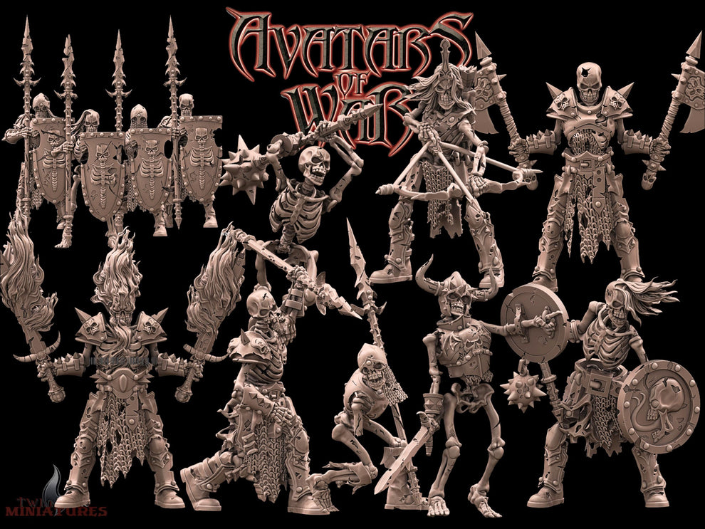 Undead Skeleton Warriors & Champions – Twin Flame Miniatures